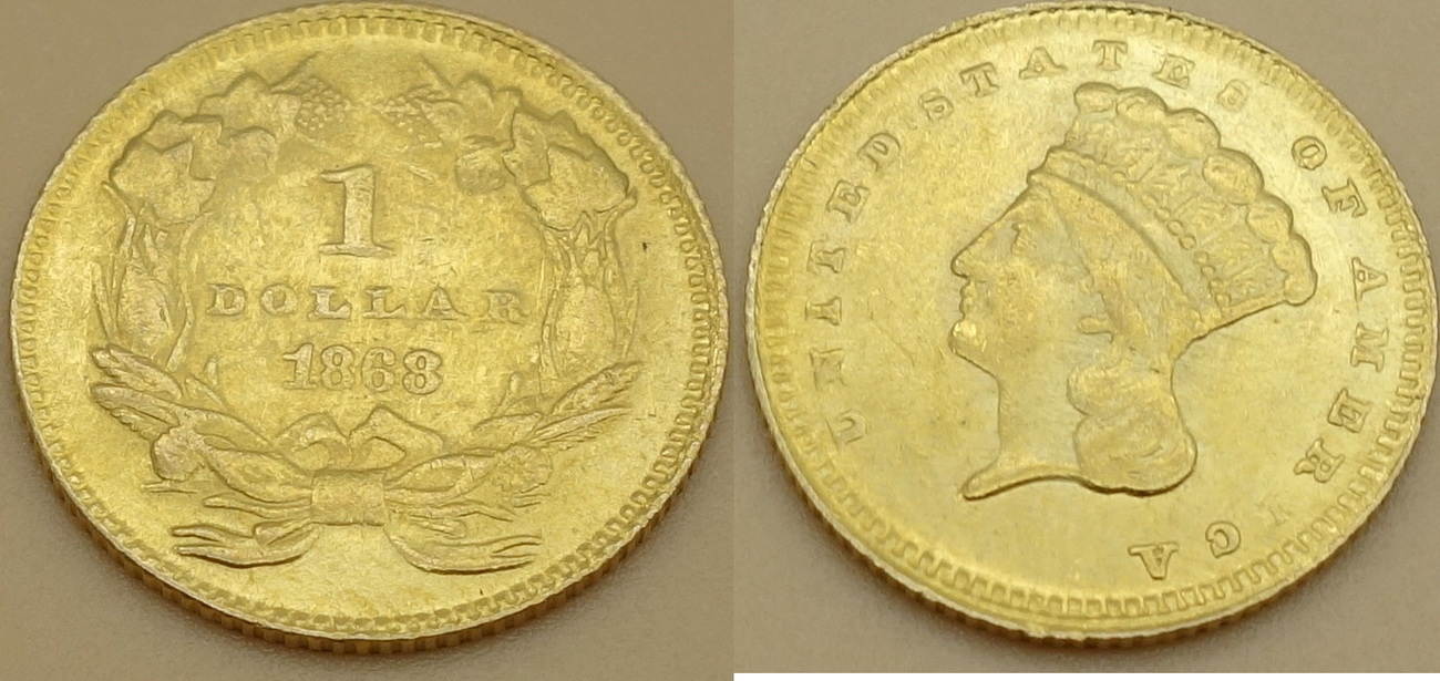 USA 1 Dollar 1868 Liberty Gold Dollar vz | MA-Shops