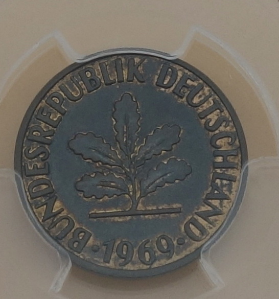 BRD 2 Pfennig 1969 J Sehr selten Bronzeprägung! MS64BN | MA-Shops