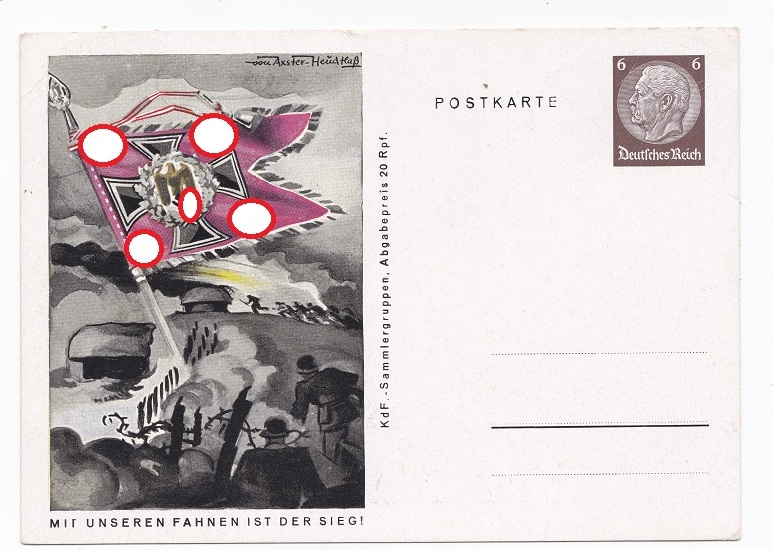 Deutsches Reich 1939-1945 Propaganda-Postkarte - Mit unseren Fahnen ist ...