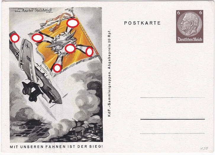 Deutsches Reich 1939-1945 Propaganda-Postkarte - Mit unseren Fahnen ist ...