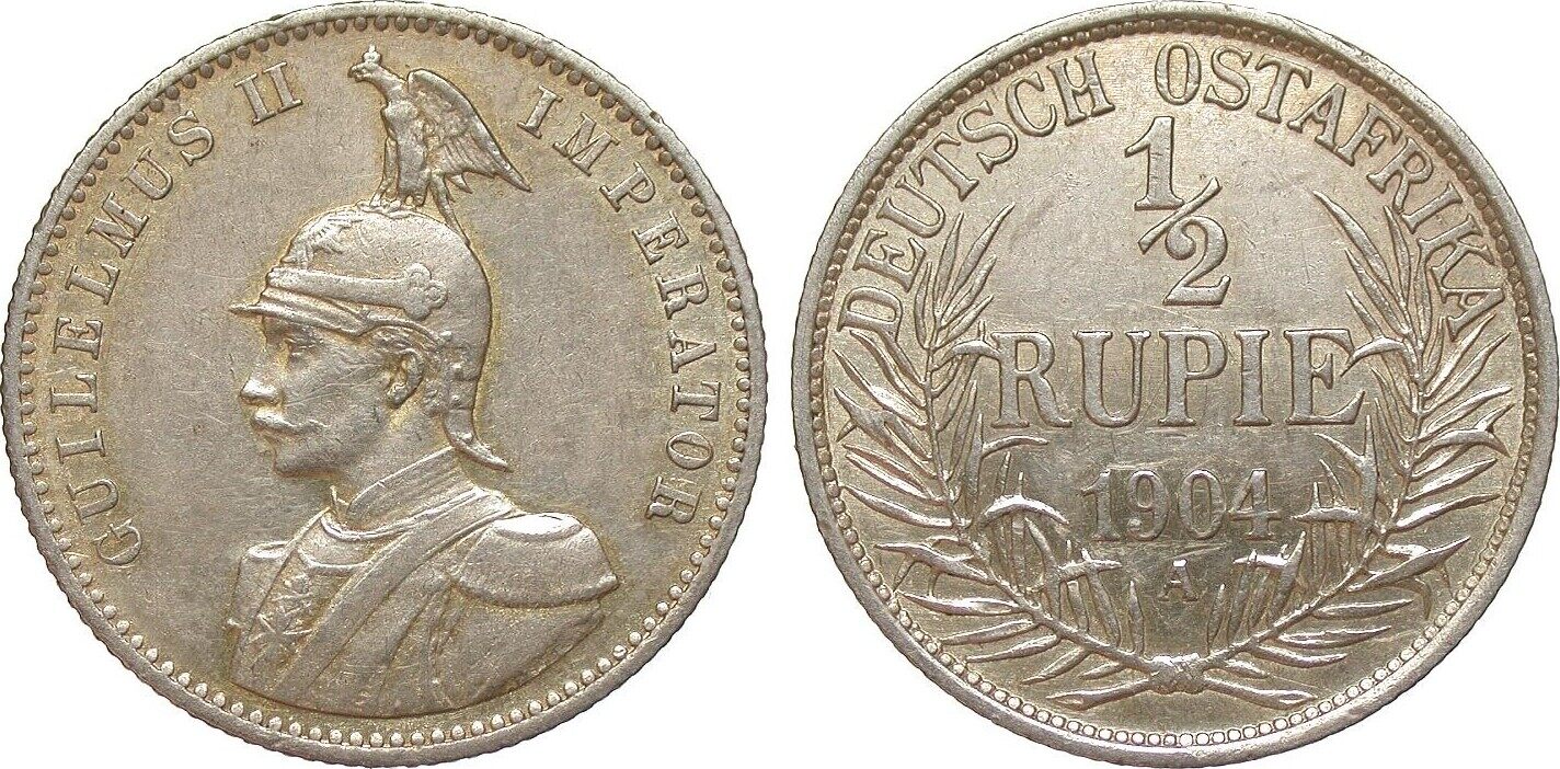 Kolonien und Nebengebiete 1/2 Rupie 1904 A sehr schön - vorzüglich | MA ...