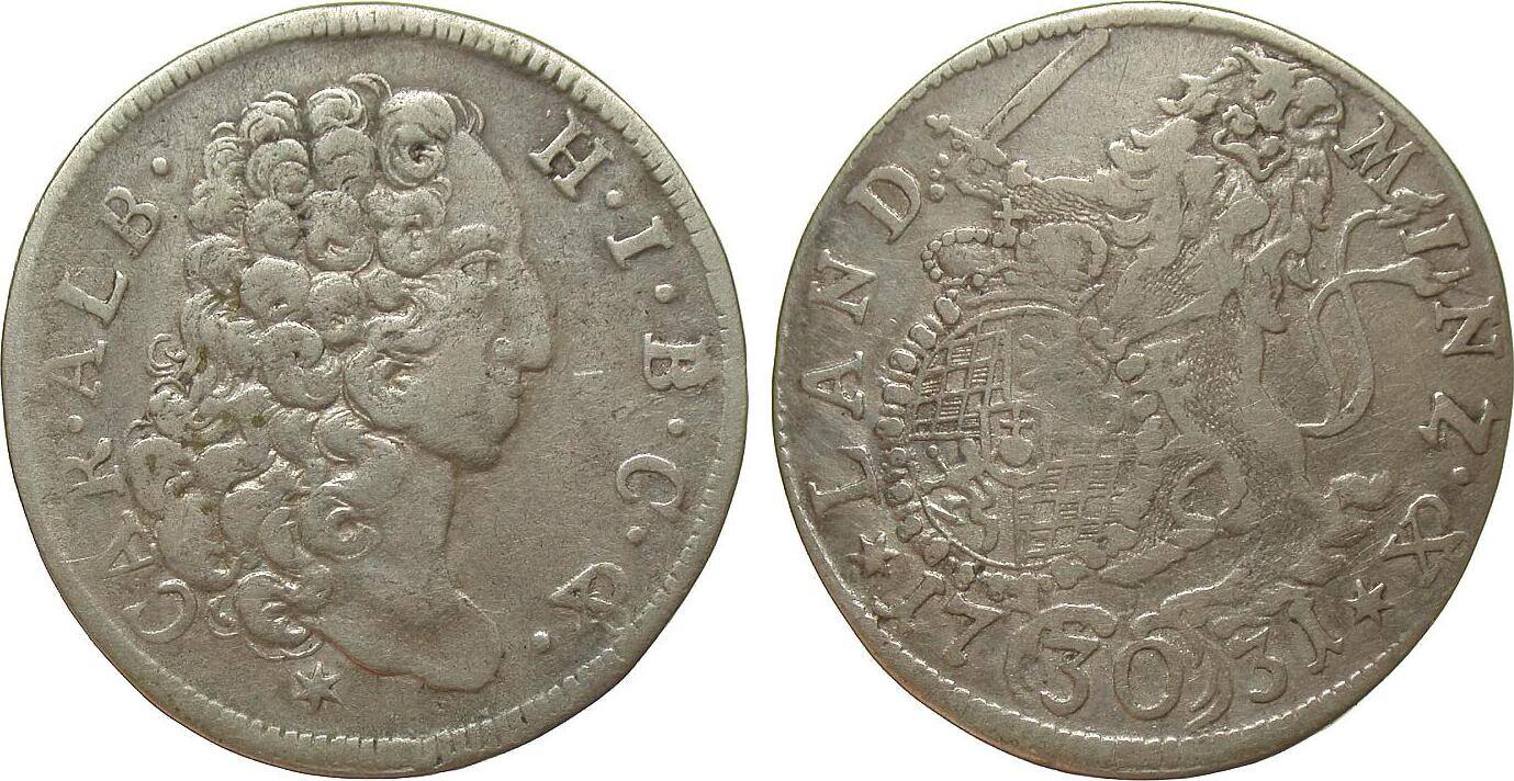 Altdeutschland bis 1871 30 Kreuzer Bayern 1731 fast sehr schön | MA-Shops