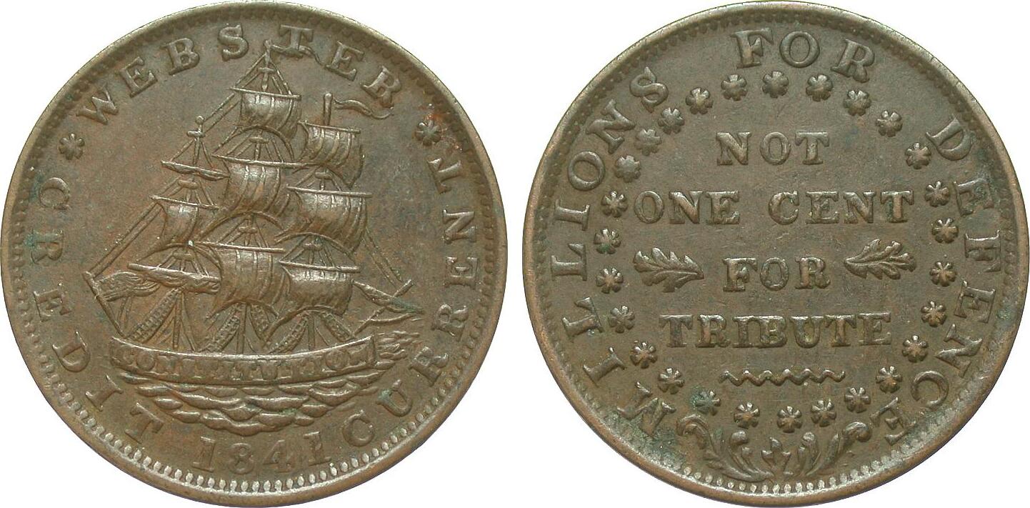 Münzen Welt (ohne Europa) Token, Webster Credit Currency, Not One Cent ...