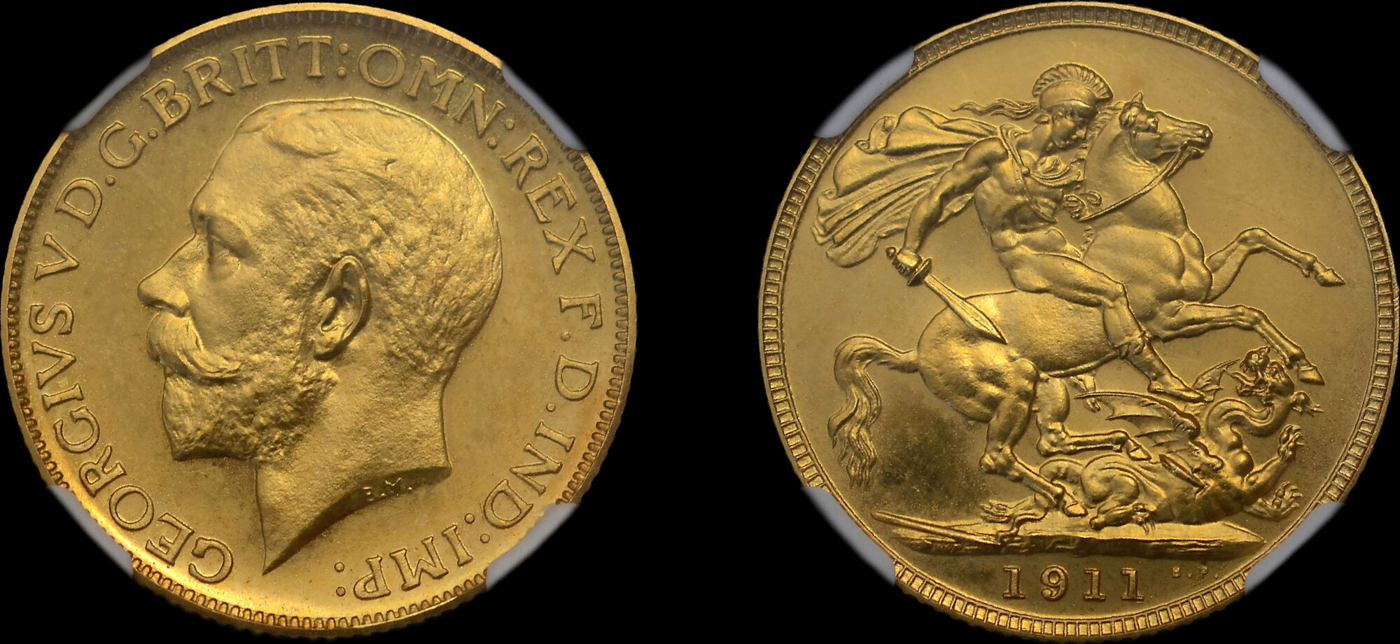 GREAT BRITAIN GEORGE V, 1911 GOLD PROOF SOVEREIGN, CORONATION YEAR ...