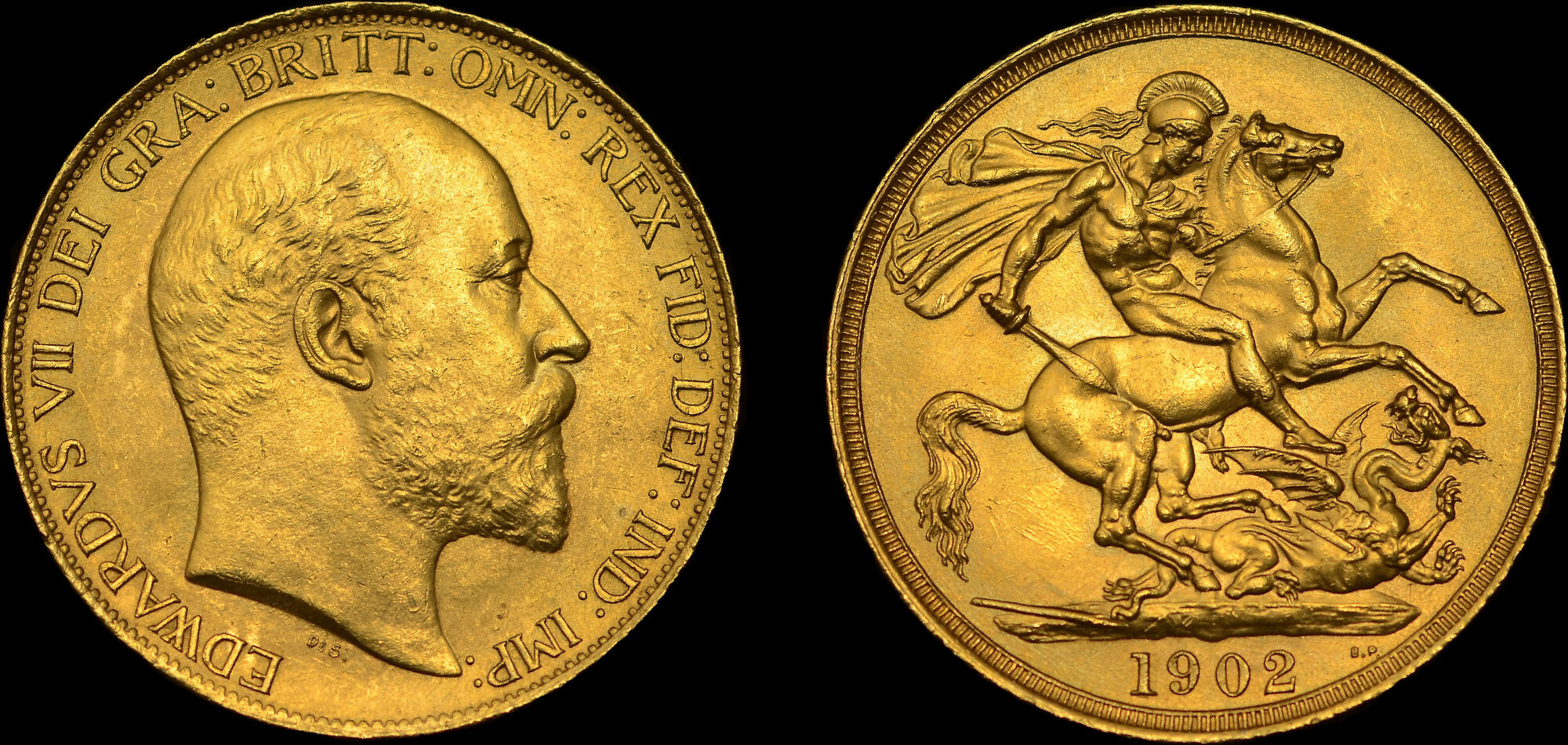 GREAT BRITAIN EDWARD VII, 1902 CURRENCY ISSUE GOLD TWO POUNDS MS63 ...