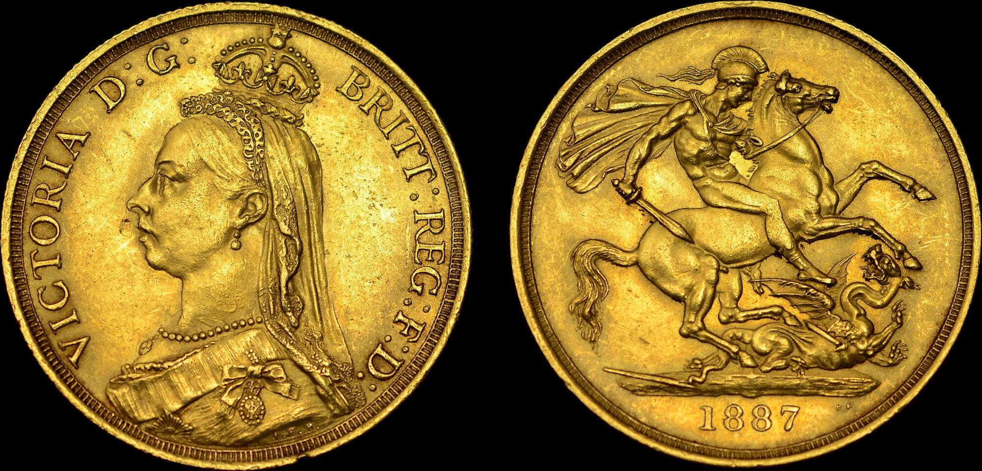 GREAT BRITAIN VICTORIA, 1887 GOLD TWO-POUNDS GOLDEN JUBILEE ISSUE SHORT ...