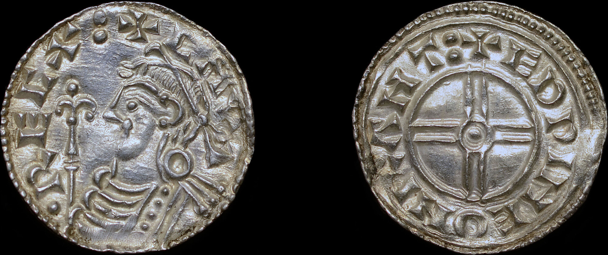 GREAT BRITAIN 1029-35 CNUT, SILVER PENNY, SHORT CROSS TYPE, CAMBRIDGE ...
