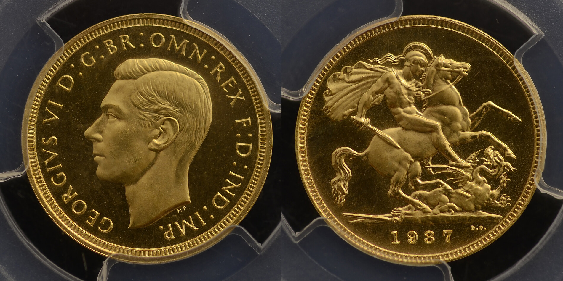 Great Britain GEORGE VI, 1937 PROOF GOLD SOVEREIGN PR66 CAMEO | MA-Shops