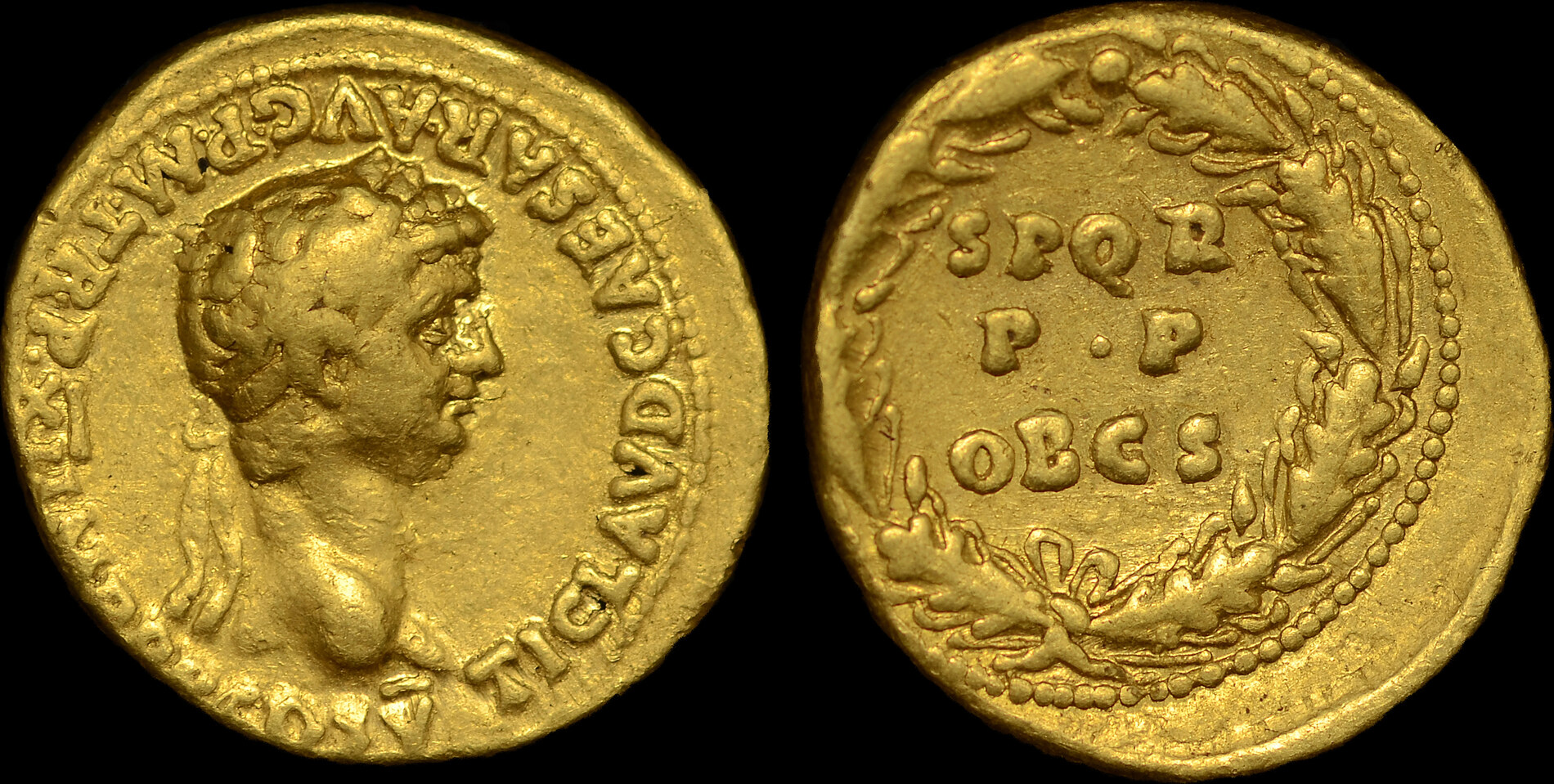 ANCIENT ROME AD 51-2 CLAUDIUS GOLD AUREUS | MA-Shops