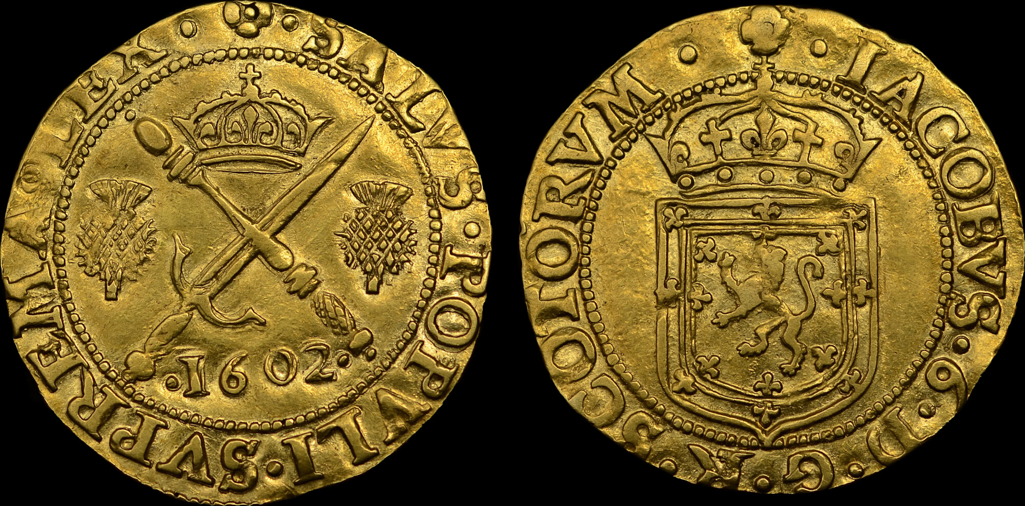 SCOTLAND, GREAT BRITAIN 1567-1625 SCOTLAND, JAMES VI, GOLD SWORD AND ...