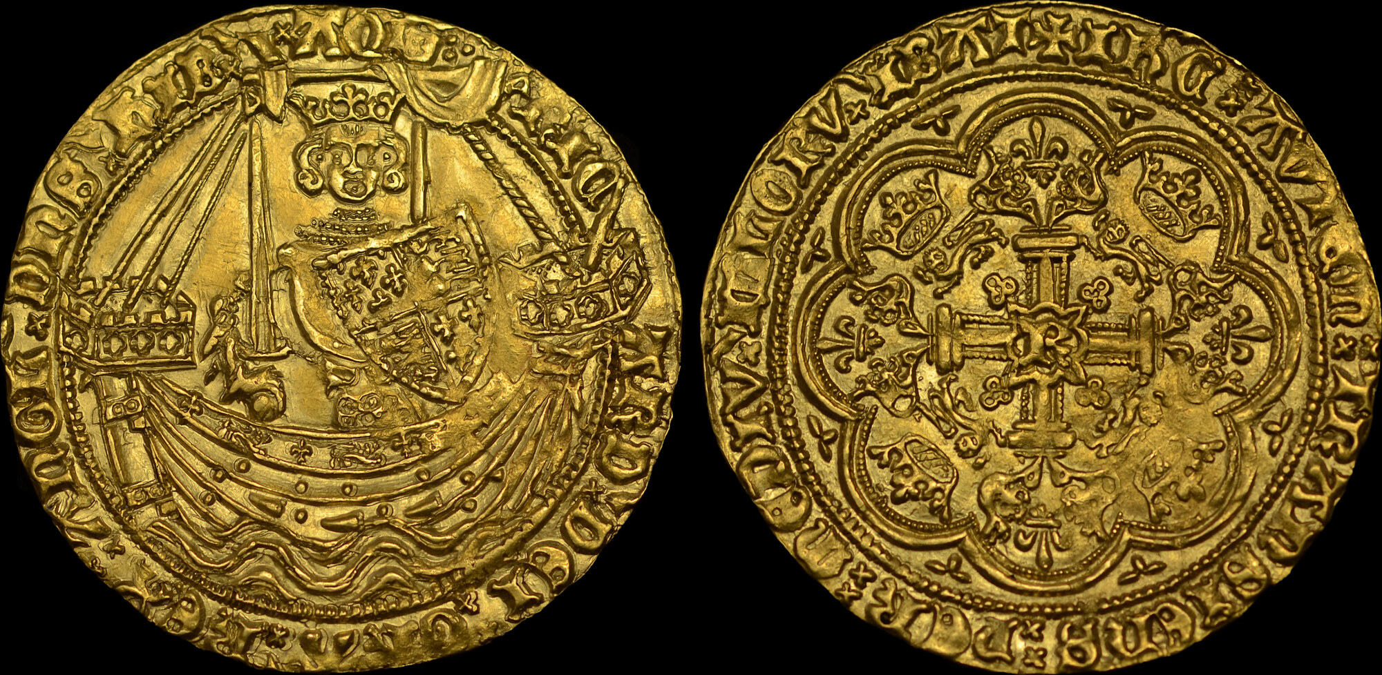 GREAT BRITAIN 1377-99 RICHARD II GOLD HAMMERED NOBLE, MS 63 | MA-Shops