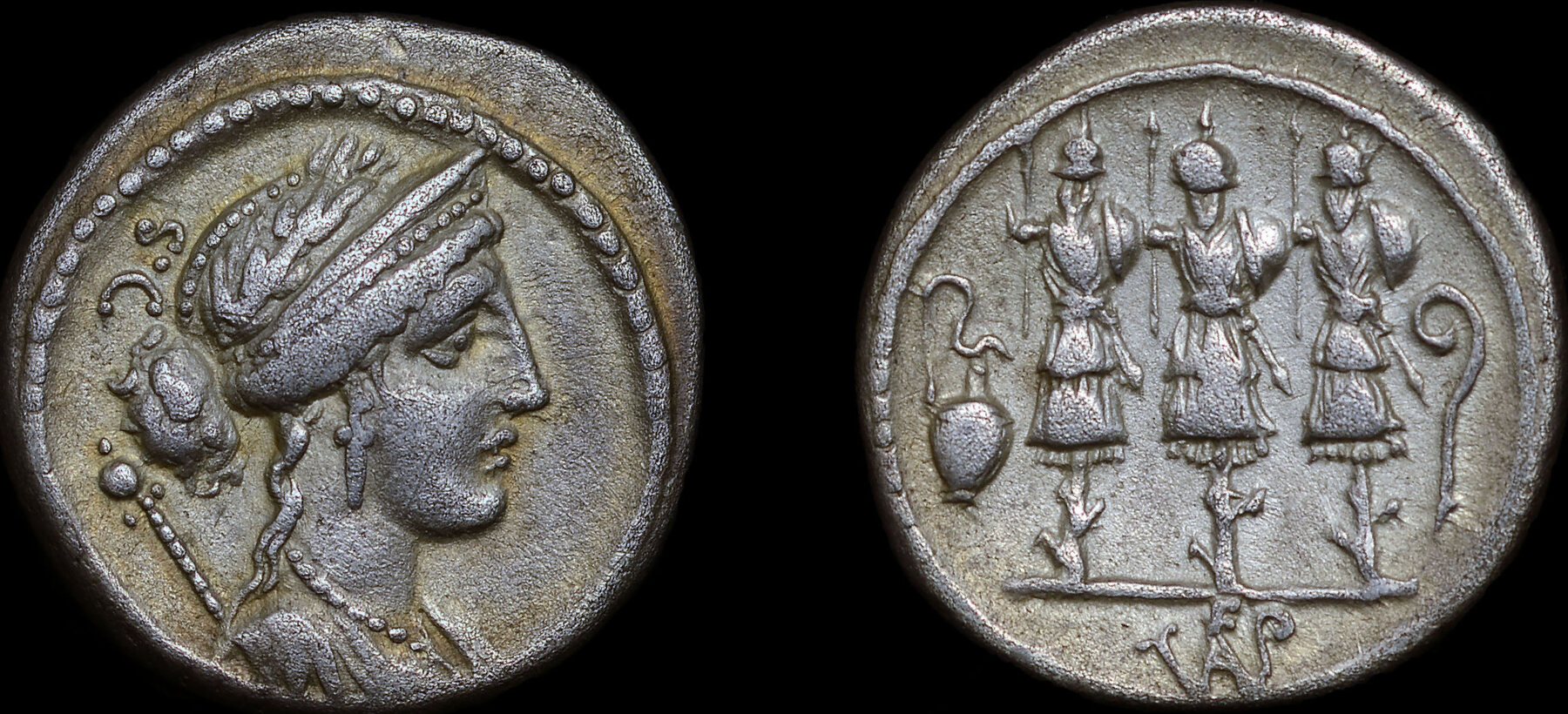 ANCIENT ROME 56 BC FAUSTUS CORNELIUS SULLA SILVER DENARIUS | MA-Shops