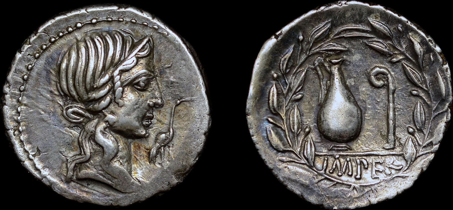 ANCIENT ROME 81 BC ROMAN REPUBLICAN, Q. CAECILIUS METELLUS PIUS SIVER ...