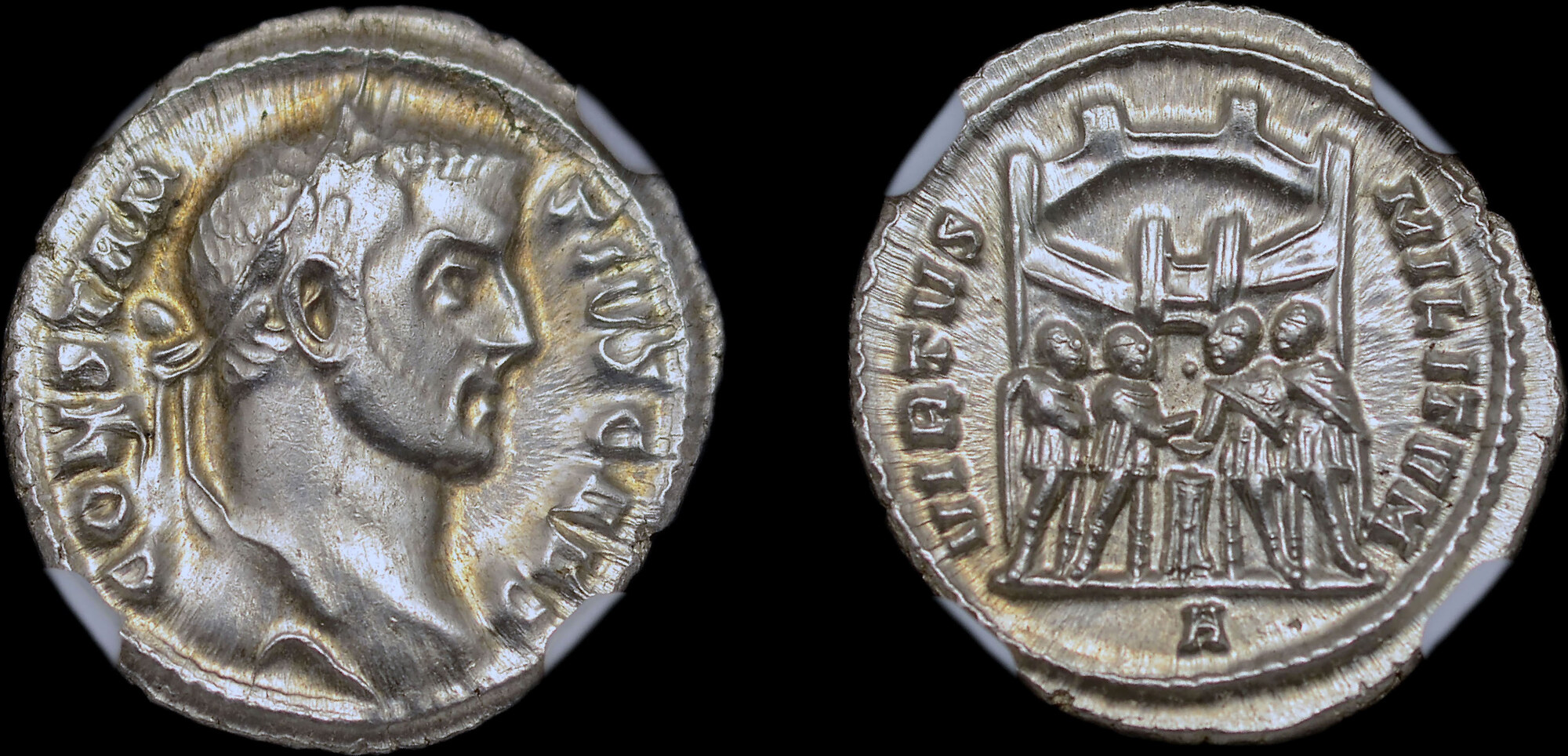 ANCIENT ROME AD 295-297 CONSTANTIUS I AS CAESAR, SILVER ARGENTEUS, ROME ...