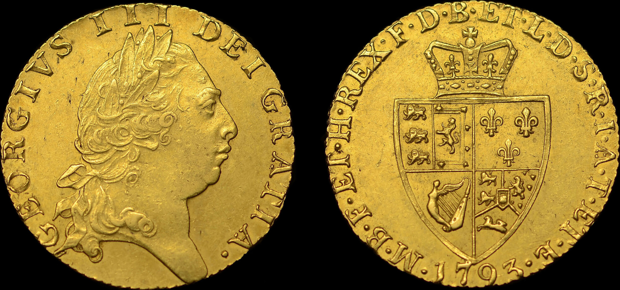 GREAT BRITAIN GEORGE III, 1793 GOLD GUINEA “SPADE’ TYPE | MA-Shops