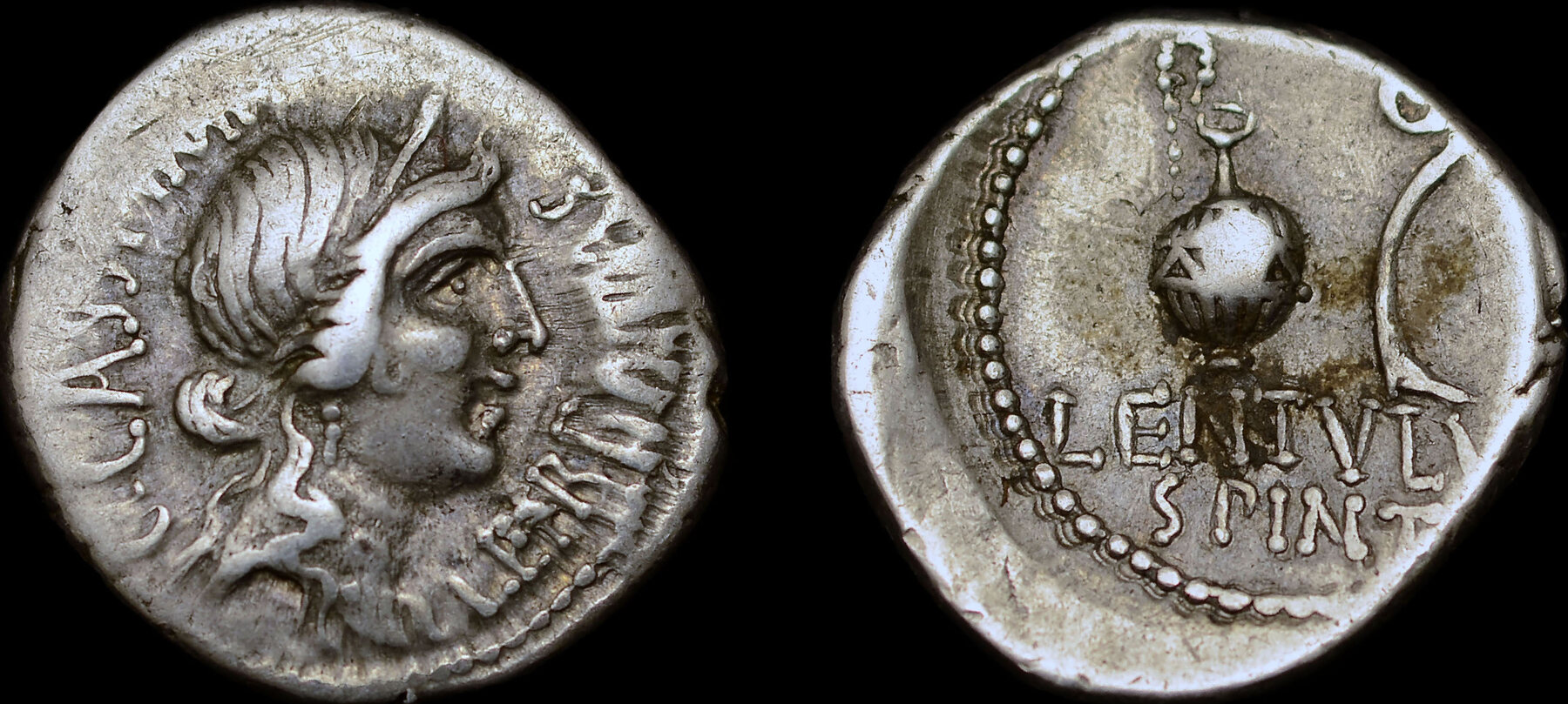 ANCIENT ROME 43-42 BC C. CASSIUS LONGINUS & P. LENTULUS SPINTHER ...