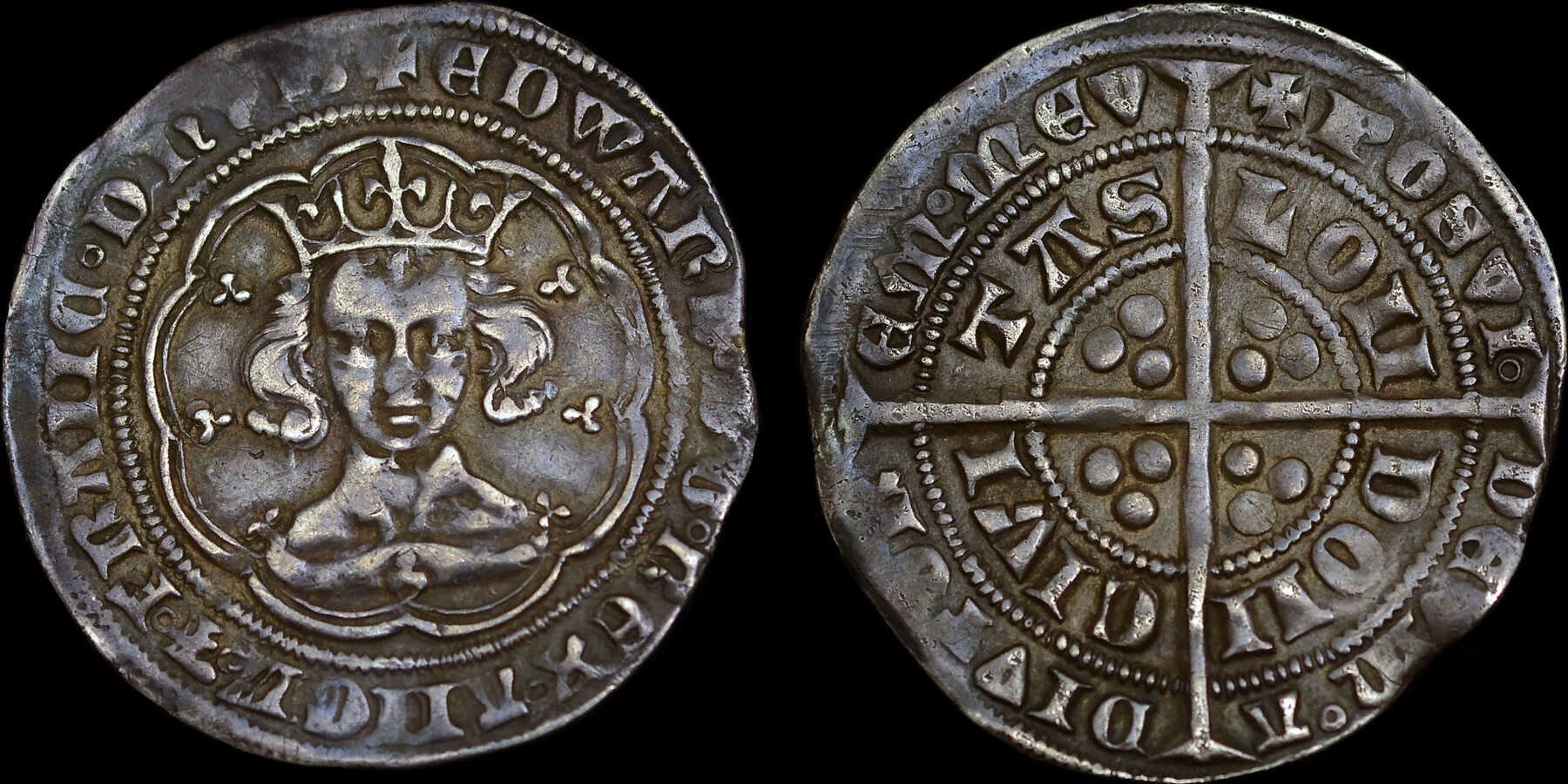 GREAT BRITAIN 1327-77 EDWARD III, SILVER GROAT, PRE-TREATY PERIOD ...