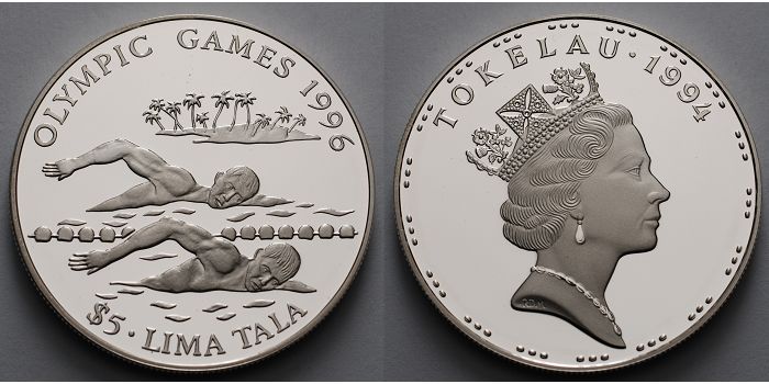 Tokelau Dollar 5 Lima Tala 5 Tala 1994 Oly Sommer Atlanta -Zwei ...