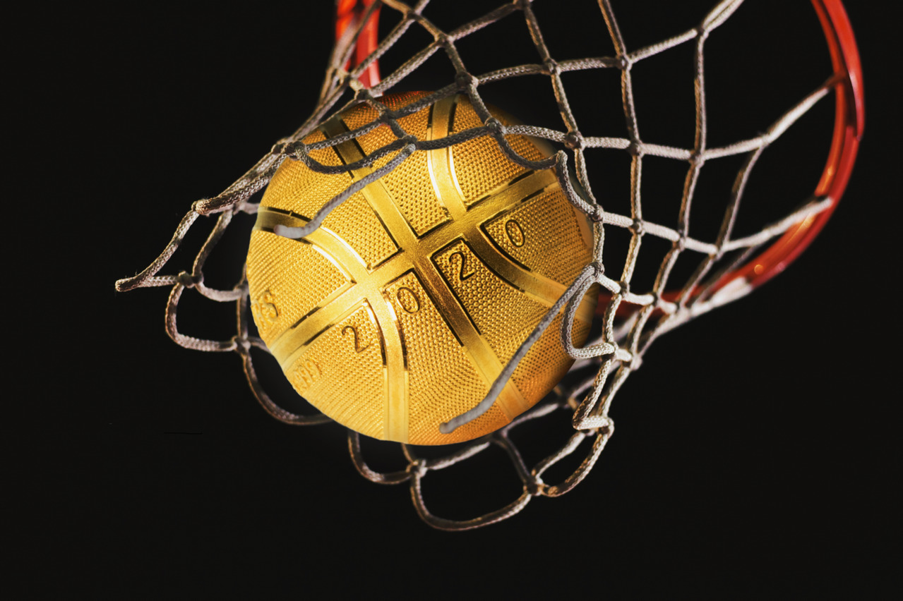 Samoa 5 Dollar 24 Karat vergoldet33 mm Ø 2020 Basketball - Spherical ...