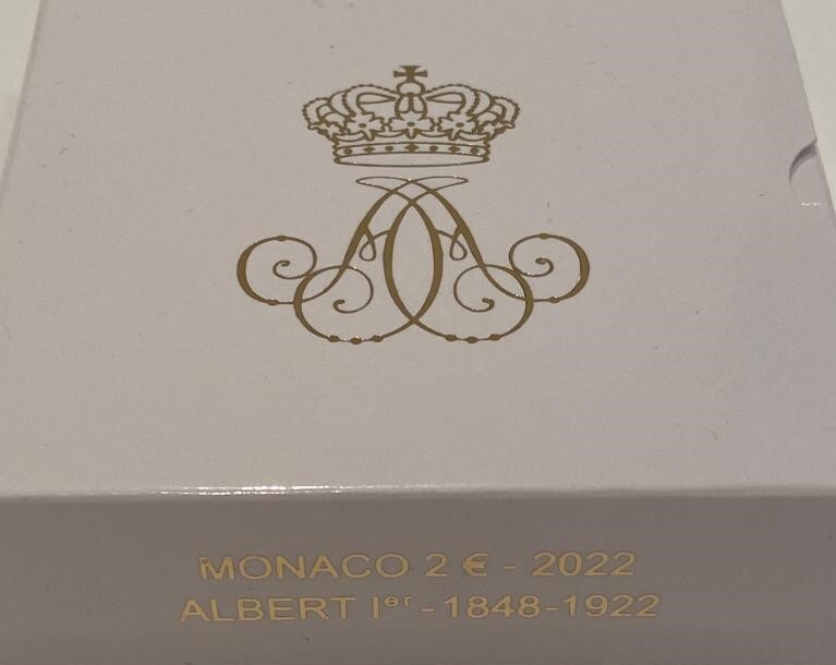 Monaco 2 Euro 2022 100. Todestag Albert I., inkl. Etui & Zertifikat ...