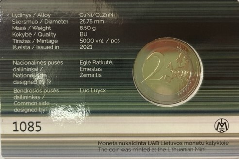 Litauen 2 Euro 2021 Zuvintas Unesco Biosphärenreservat stgl im Blister ...