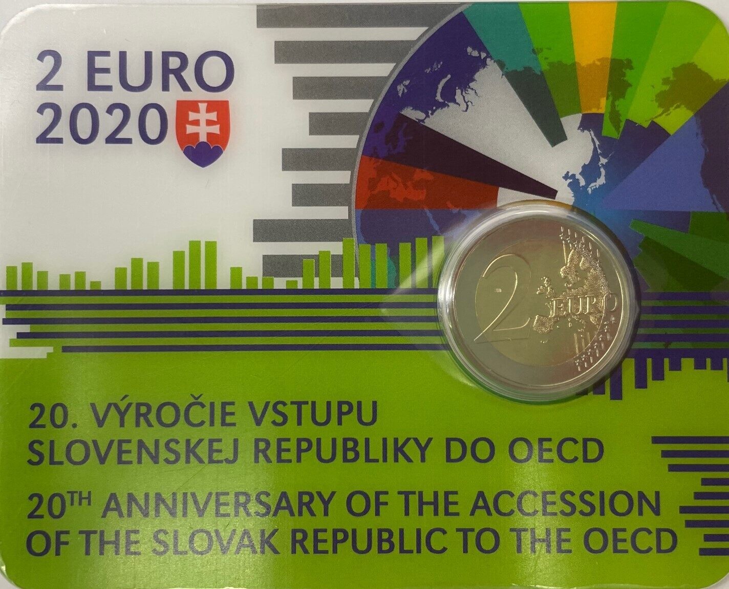 Slowakei 2 Euro 2020 20. Jahrestag des OECD Beitritts - 2000 - 2020 - im Blister stgl im Blister ...