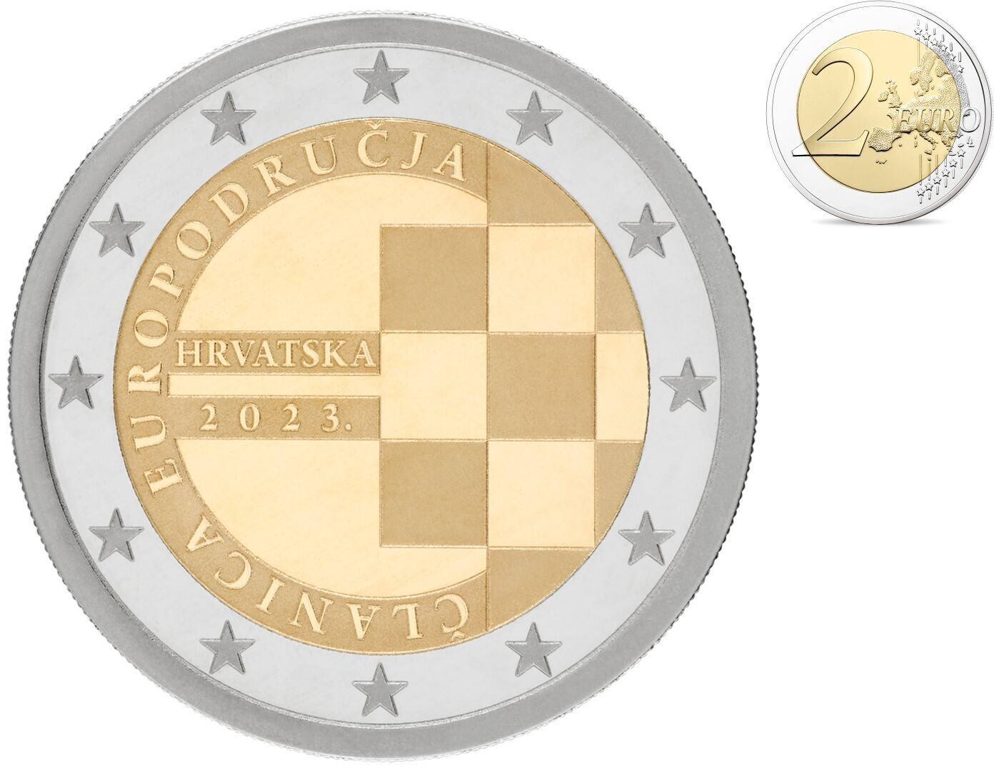 2 Euro Sondermünze Kroatien 2023 - Einführung des Euro - sofort ...