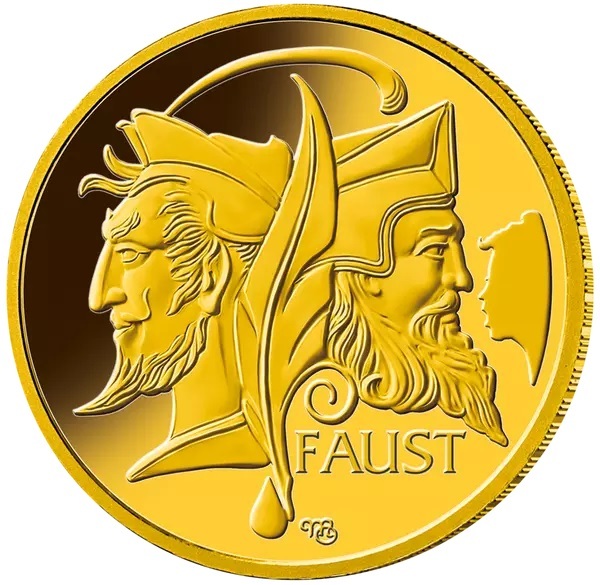 Deutschland 100 Euro1/2 Unze fein 2023 ADFGJ 100-Euro-Goldmünze "Faust" kompletter Satz A-J Ausg ...
