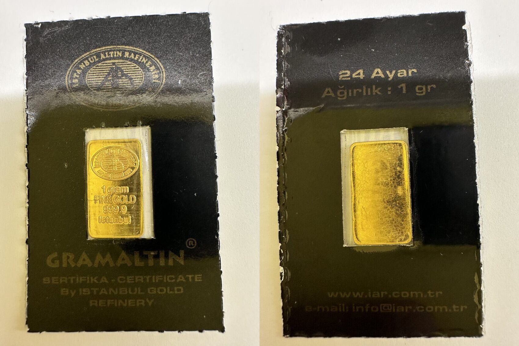 Türkei - Istanbul 1 Gramm fein -geprägt- Goldbarren - Istanbul Gold ...