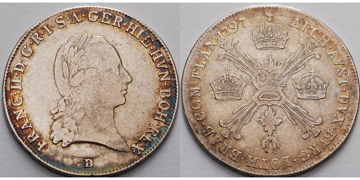 RDR, Haus Habsburg, 1/4 Kronentaler 1797 B Österreich, Franz II. 1792-1835 Patina, schön- sehr ...