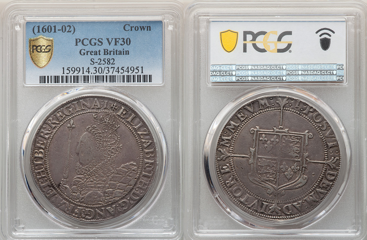 - Great Britain 1601 Elizabeth I (1558-1603) Silver Crown PCGS VF-30 ...