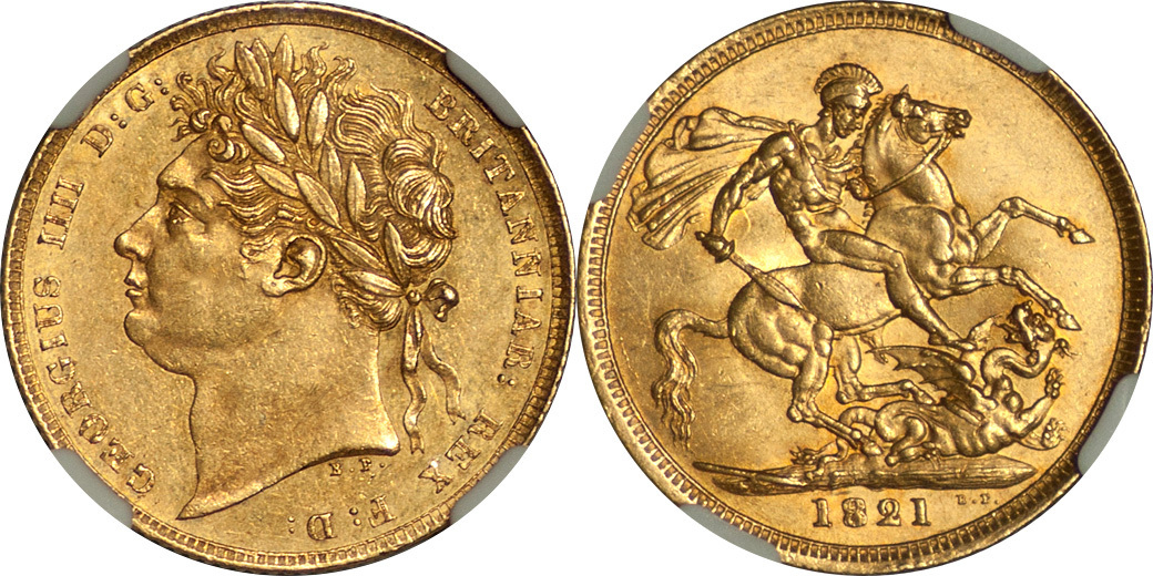 - Great Britain 1821 George IV Gold Sovereign NGC MS-61 | MA-Shops