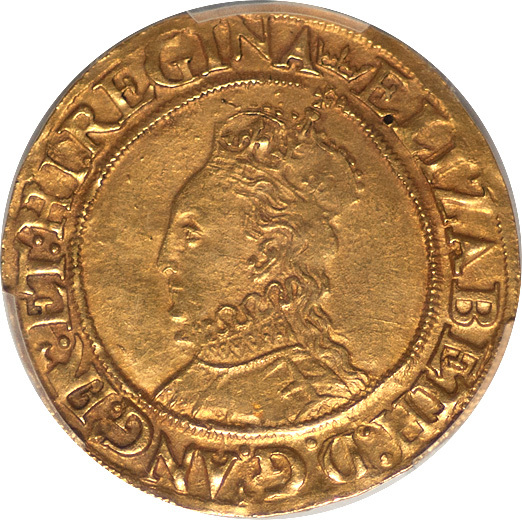 Great Britain Elizabeth I Gold Half Pound mm: Coronet (1567-70) PCGS AU ...