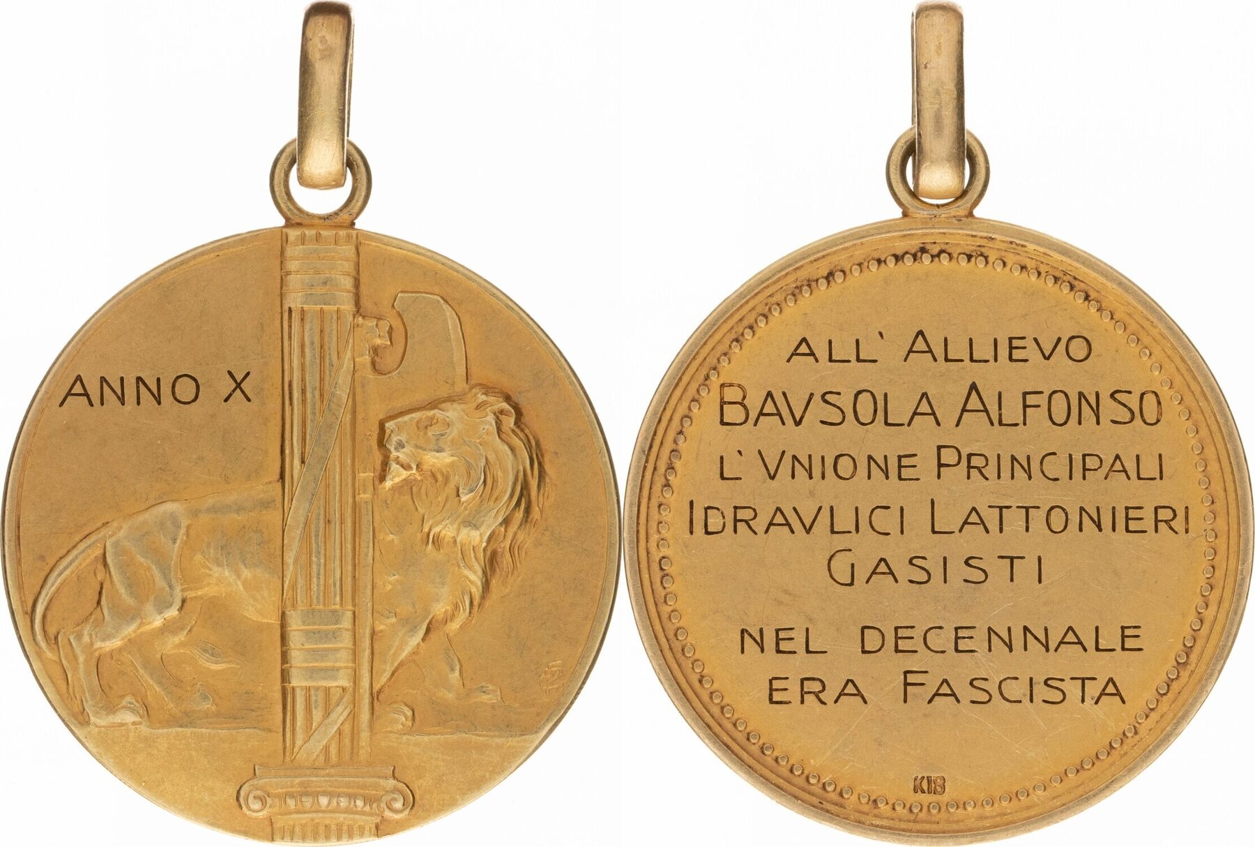 Italy: Union of plumbers, tinsmiths and gasbuilders,1932.GOLD prize ...