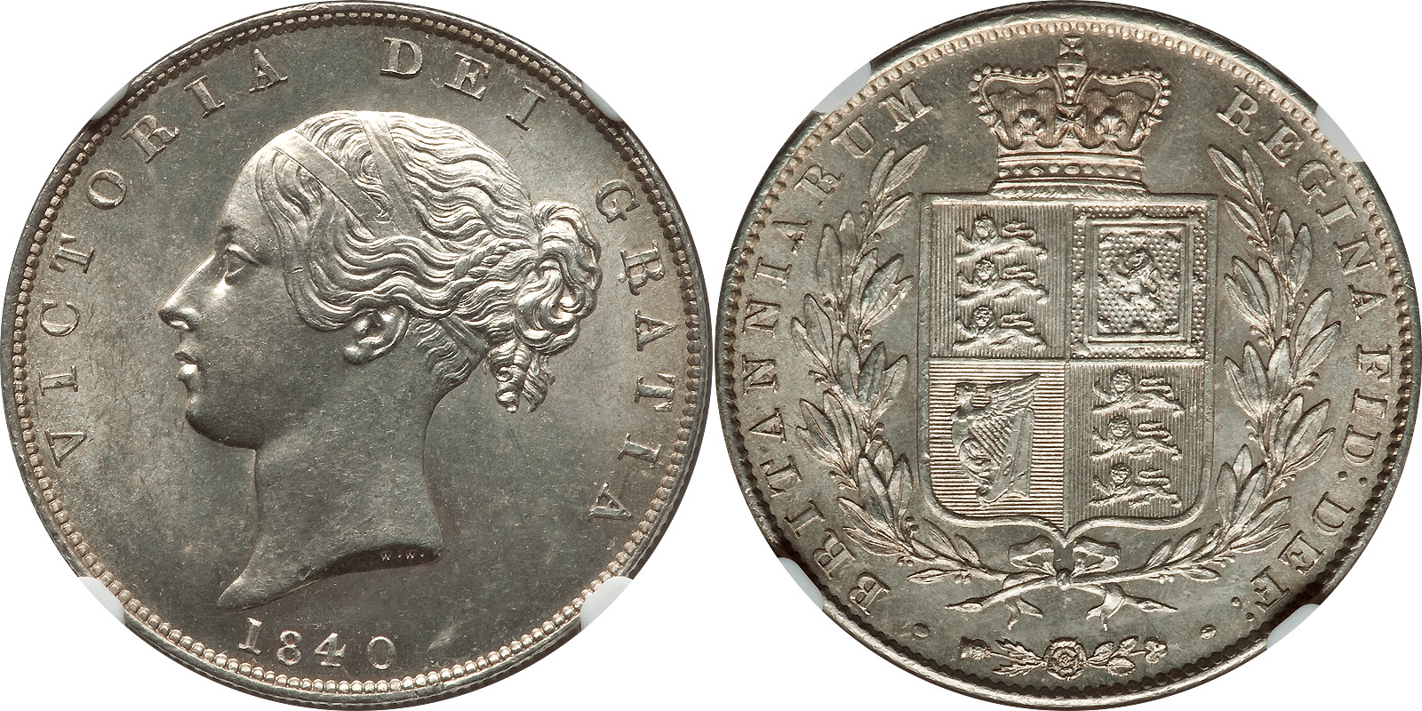 Halfcrown Great Britain 1840 Victoria Silver Half Crown NGC MS-63 ...