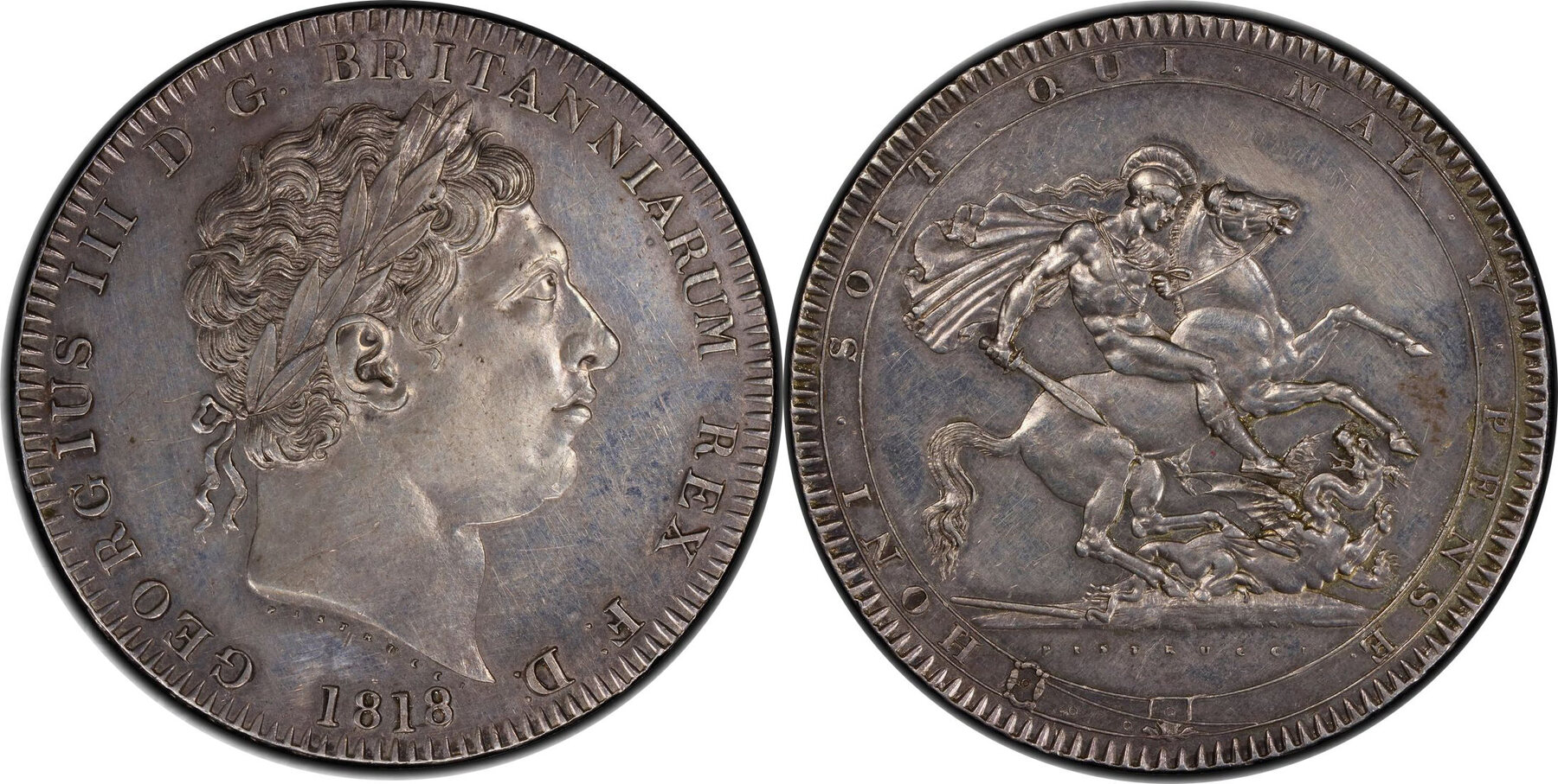 Great Britain George III Crown 1818 LVIII vz+ / unz | MA-Shops