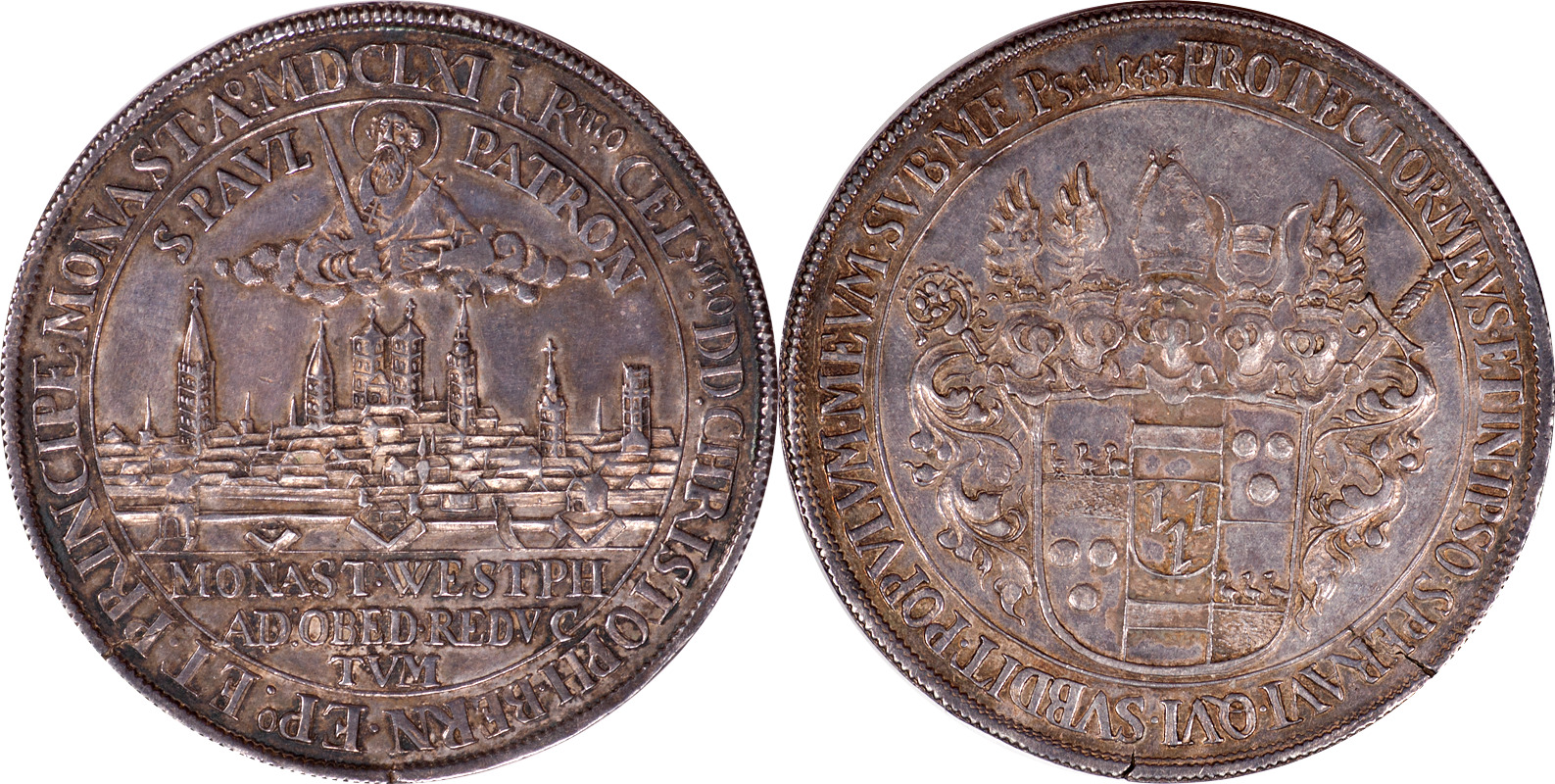 Germany 1661 Munster City View Broad Silver Taler NGC AU-55 UNDERGRADED!! | MA-Shops