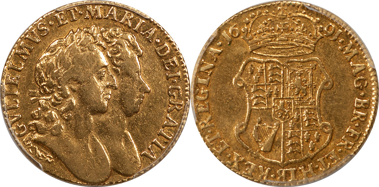 Great Britain 1691 William & Mary Gold Guinea PCGS Extra Fine EF | MA-Shops