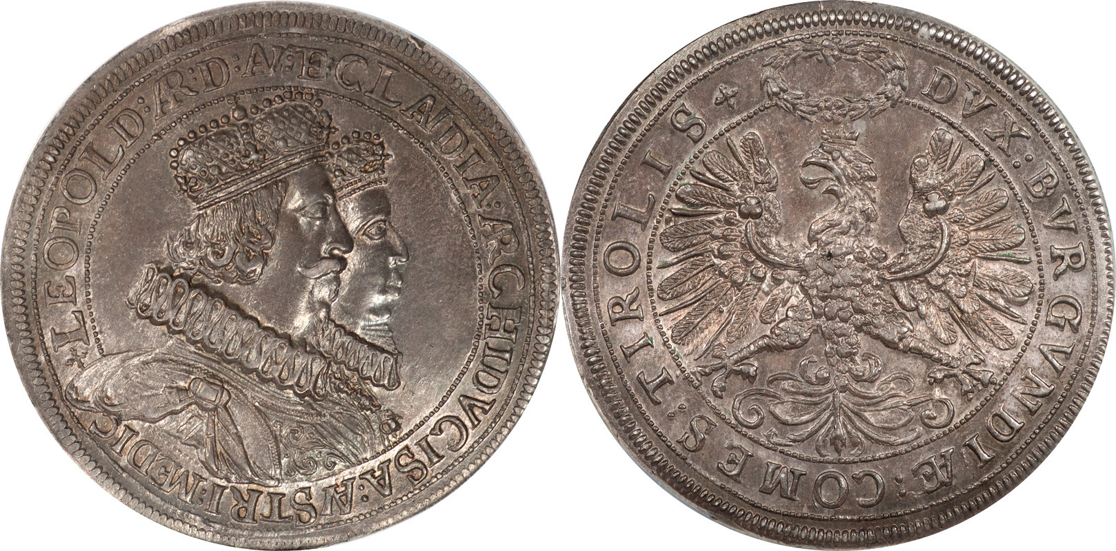 Double Thaler Austria 1626 Leopold V & Claudia de' Medici Silver 2 ...