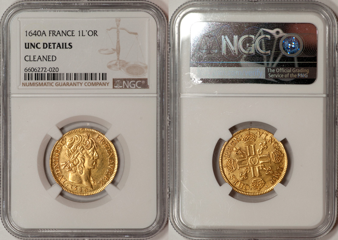 France 1640-A Louis XIII Gold Louis d'Or NGC UNCIRCULATED | MA-Shops