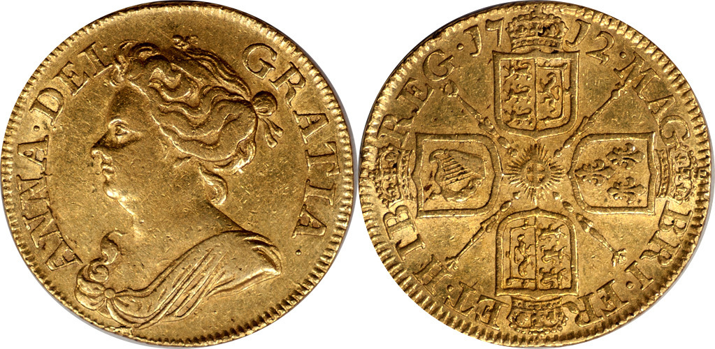 Great Britain 1712 Anne Gold Guinea About Uncirculated AU | MA-Shops