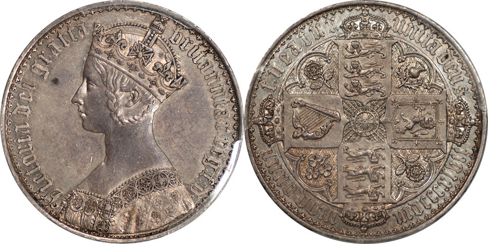 - Great Britain 1847 Victoria Proof Gothic Silver Crown PCGS PR-58 | MA ...
