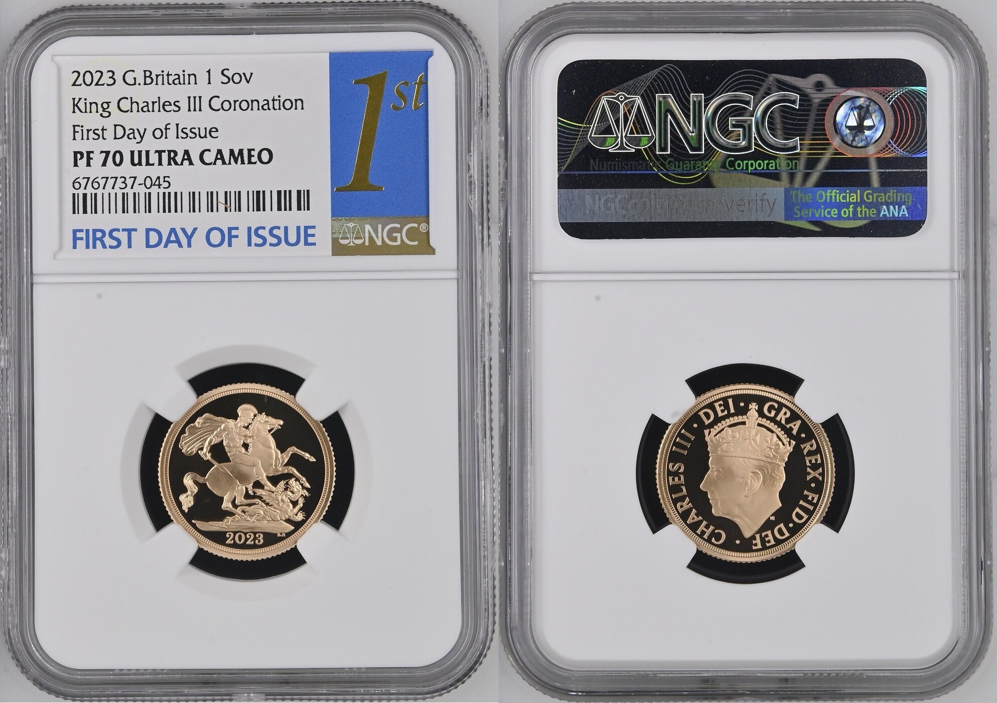 G.Britain 1SOV 2023 Royal Mint King Charles III Coronation Gold ...