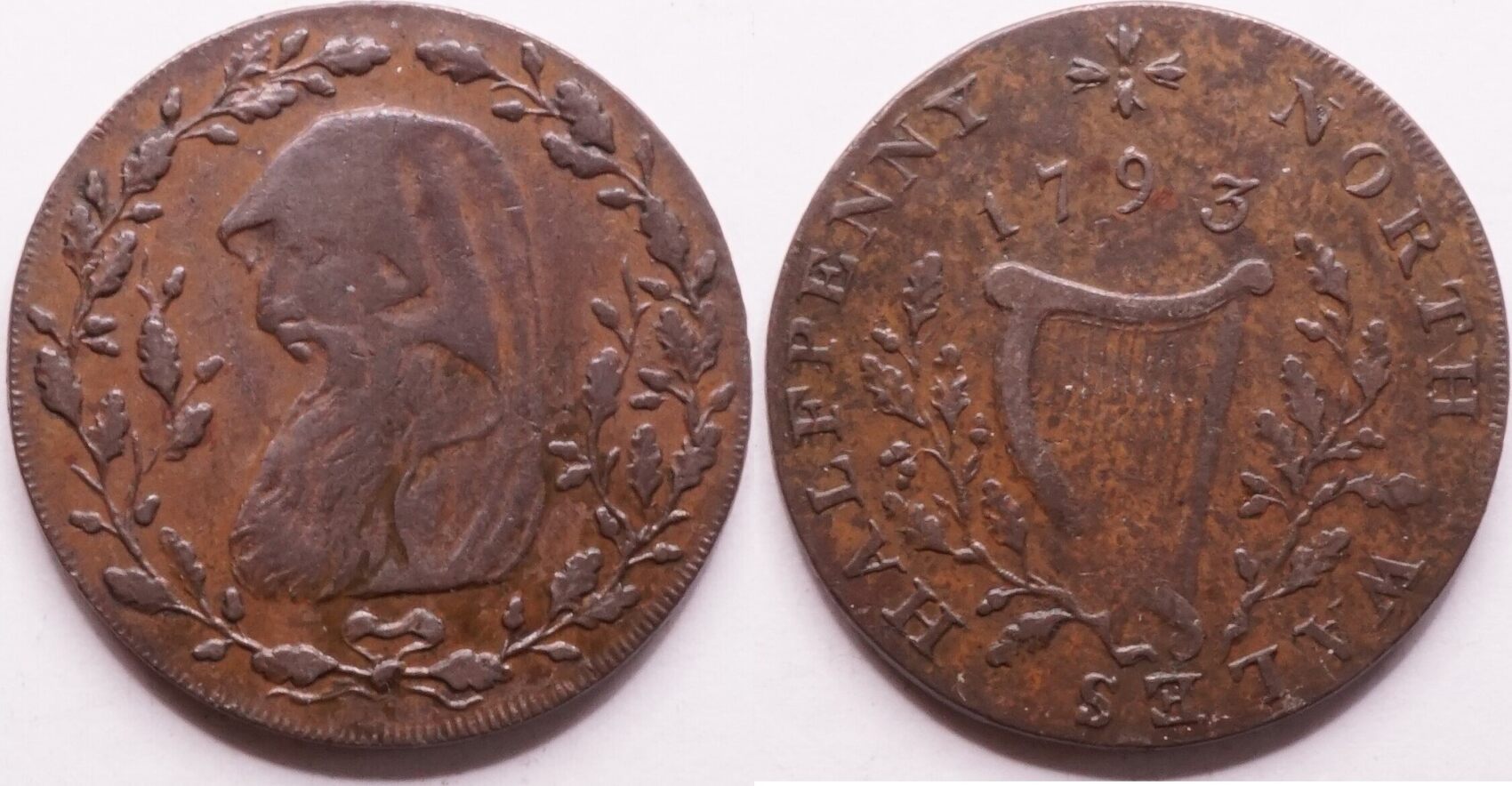 North Wales half penny 1793 Druid Series vzgl- | MA-Shops