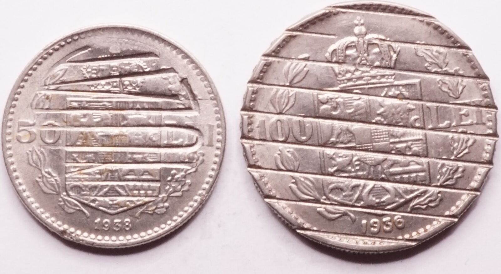 Romania (lot) 50 and 100 Lei 1936-1938 Carol II vzgl- | MA-Shops
