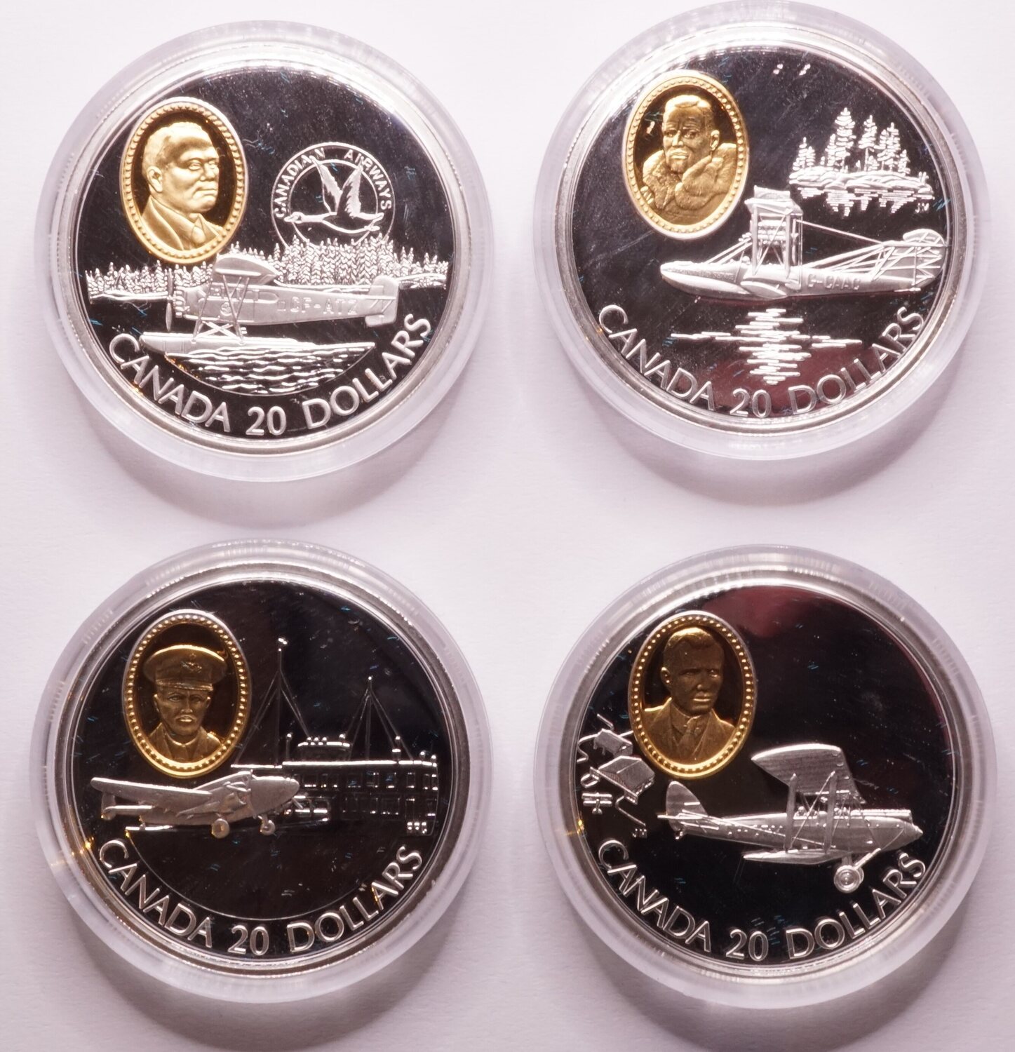 Canada - Aviation Collection with 10 pieces set 20 Dollars 1990-1994 50 ...
