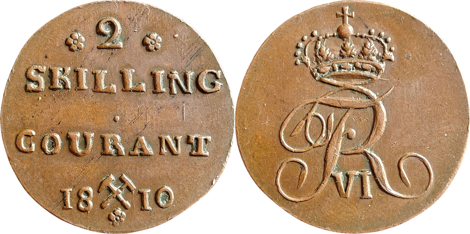 Norway 2 skilling courant 1810 vzgl | MA-Shops
