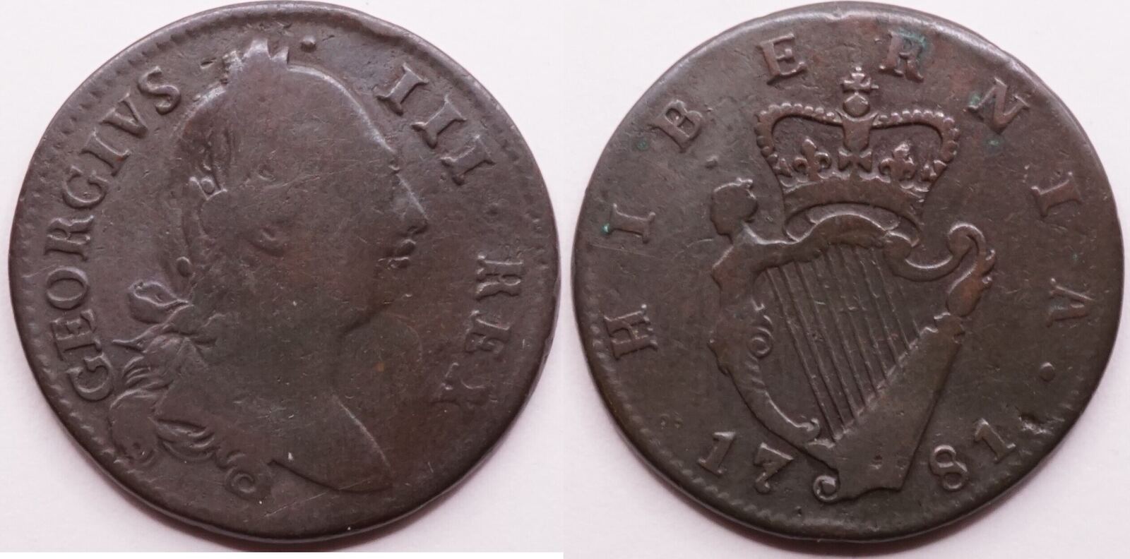 Ireland half penny 1781 George III s+/ss | MA-Shops