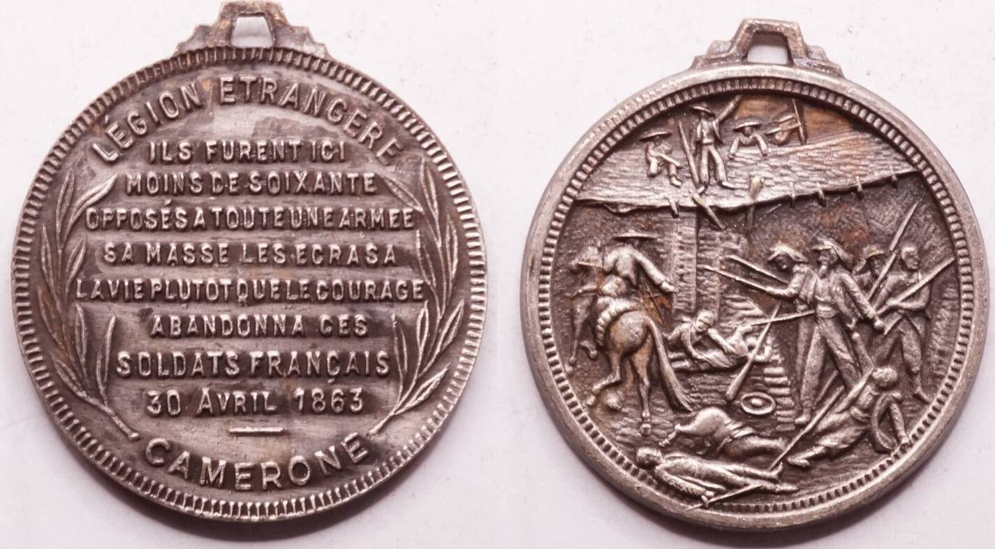 France, Cameroun, Comemmorative medal Bataille de Camerone (1863) vzgl ...