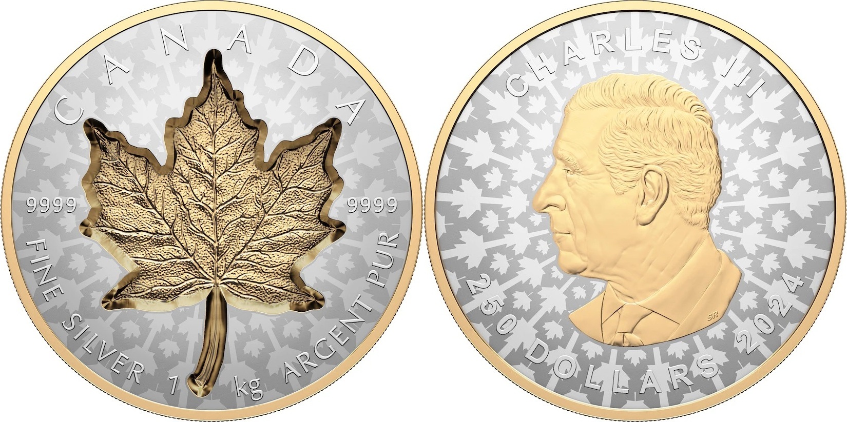 Kanada 250$ 2024 1 Kilo Silbermünze Maple Leaf - Super Incuse Reverse ...